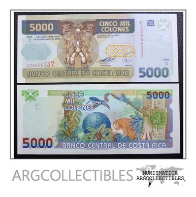 ARGCOLLECTIBLES Costa Rica Billete 5000 Colones Año 2005 Pick 268ab UNC