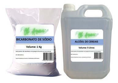 Oh Aroma Kit Bicarbonato De Sódio 1kg + Álcool De Cereais 5 Litros