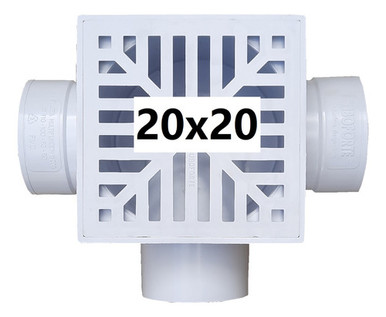 Tuboforte Pileta Desague Pluvial PVC 20x20 Cm Con Marco Y Rejilla