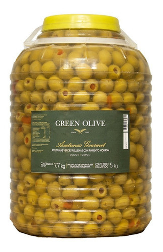Green Olive Stuffed Green Olives with Bell Pepper - 5 Kg