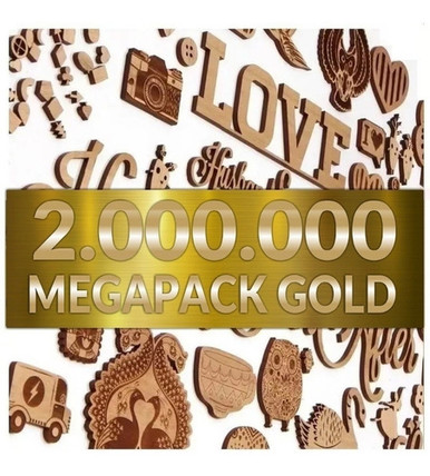 MRV Designs Mega Pack Gold 2,000,000 Vectors for Laser Cuts 3D and 2D