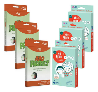 Amo Protect Kit 12 Sai Mosquito Repellent & 12 Xô Febre Cooling Gel Pads