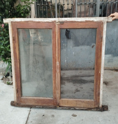 Antique Cedar Wood Window
