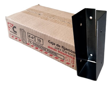 SC Metalúrgica 10 Whole Fixing Boxes for 2x6 Wooden Beams