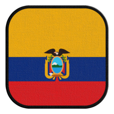 Generic Square Thermoadhesive Patch Ecuador Flag