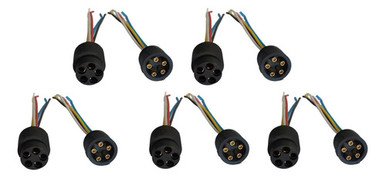 ORO 5-Way Connector Plug for Trailer, Rubber, Pack of 5