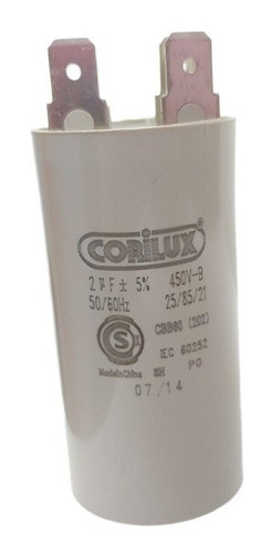 Corilux Capacitor Monophase 2Mf 450VAC with Terminal