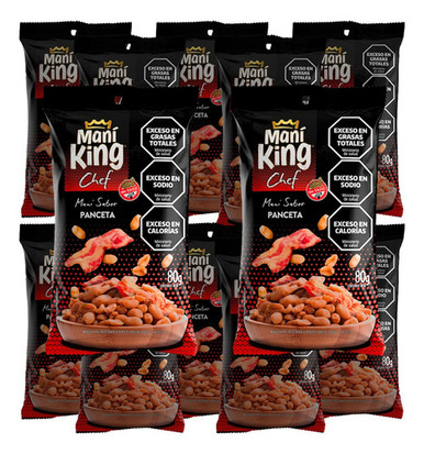 Maní King Pack X 12 Mani Sabor Panceta X 80 Grs