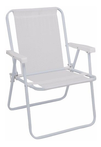 Mor Reposera Silla Plegable Mor Blanca En Acero Playa Jardín