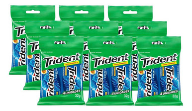 Trident Mint Flavor Chewing Gum 32g with 4 Units