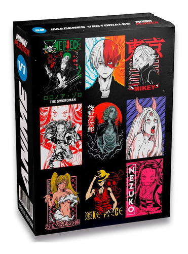 Monky Plotter Anime Vectors Pack Volume 1 - Editable AI Sublimation and ...