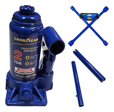 Goodyear Hydraulic Bottle Jack 2 Ton & Cross Wrench Kit
