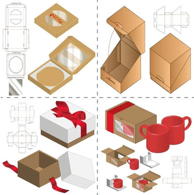 RNG 1000 Vectors Box Templates, Delivery Die-Cut EPS