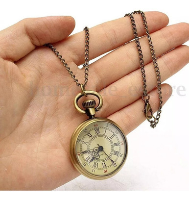 Generic Mini Pocket Watch Vintage Bronze Quartz Design