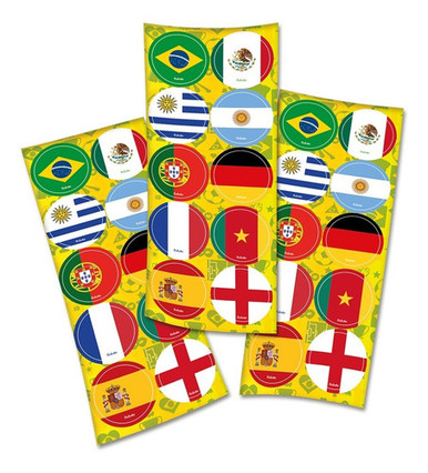 Festcolor 30 Torcida Nações Stickers - 3 Sheets with 10 Stickers Each