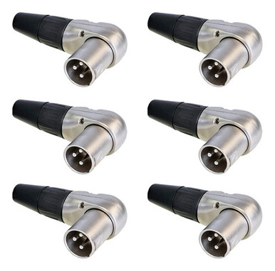 Rean XLR Male 90° Angle Connector Kit with 6 Pieces