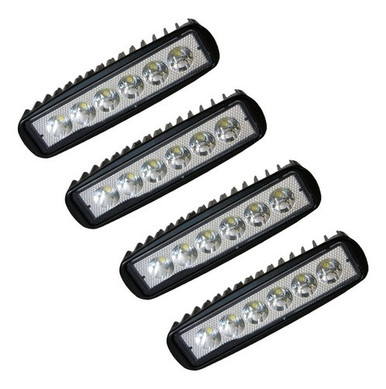 Max Tuning 4 Bars 6 LED Rectangular Auxiliary Lights 12V 24V