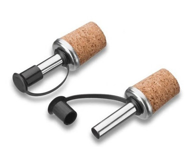 Click Stainless Steel Pour Spout Set with Cork Stopper for Oil Bottles