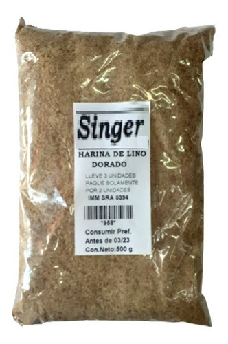 CASA SINGER Harina De Lino Dorado 500g