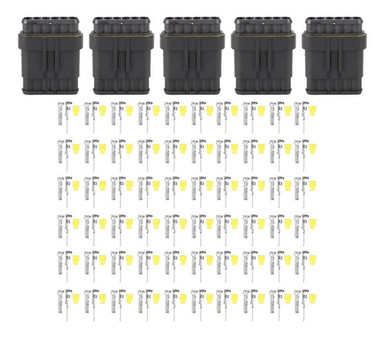 Generic Waterproof Electrical Connector Kit with 6 Car Wire Sockets