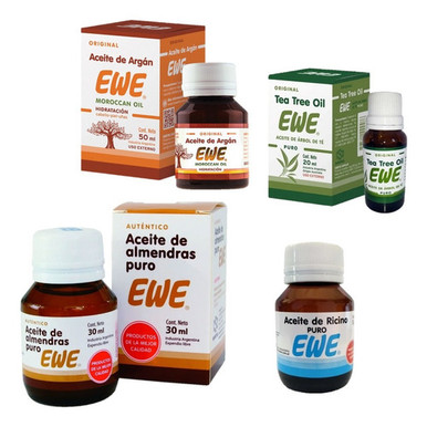 Ewe Essential Oils Pack (Castor, Argan, Tea Tree, and Almond)