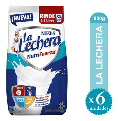Nestlé Lechera Powdered Milk Pack 800g x 6 Units - Ma
