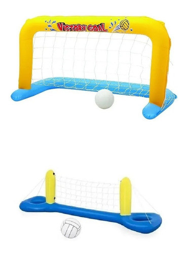 Bestway Inflatable Water Polo and Volleyball Pool Combo