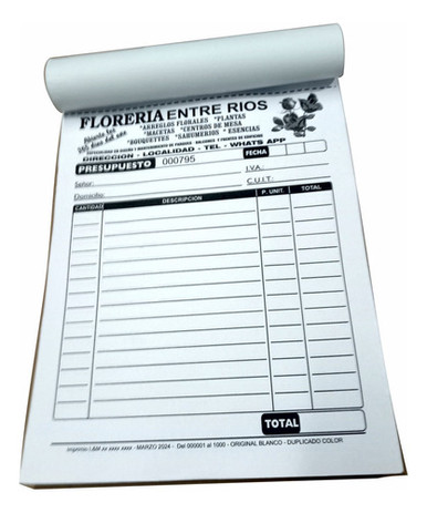 Tecnopress Customized Duplicated Numbered Receipt Book 17x22 Cm