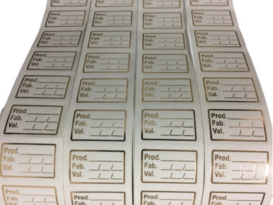 White Adhesive Label Date and Validity Roll 1,000 Units