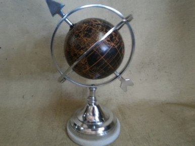 MDK Globe Terraqueo Mapamundi Giratorio With Chrome Marble Base