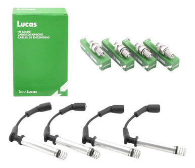 Lucas Kit Cables and Spark Plugs for Chevrolet Onix Agile Prisma 1.4 8V