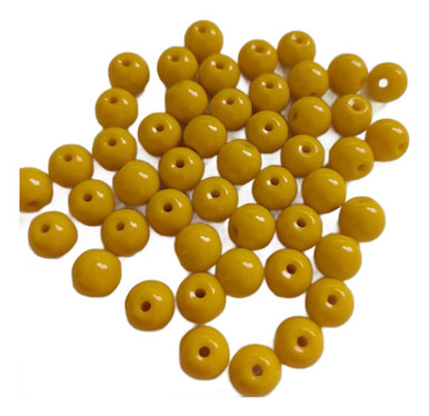Koala Megashop 100 Porcelain Glass Beads Yellow 6mm Umbanda Candomble