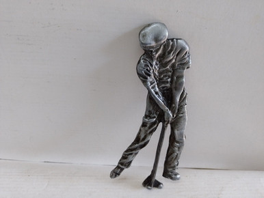 Metalux Antique Metal Golf Player Figure for Hanging