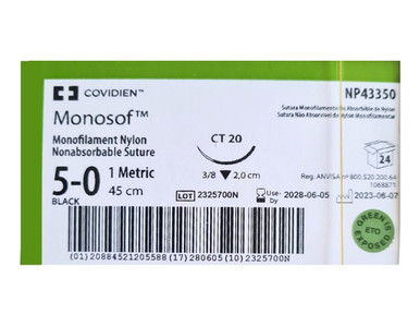 Covidien Monosof Nylon Suture 5-0 x 24 Units