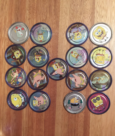 SpongeBob SquarePants 17 Metallic Tazos Pepsico + 30 Collectible Tazos