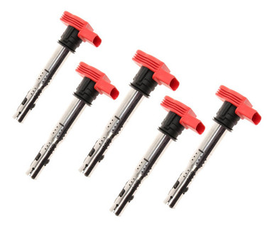 Audi R8 Original Ignition Coils - 5 Red Bobinas for Jetta Variant 2.5
