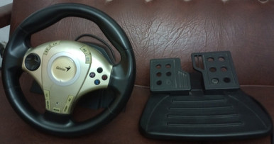 Genius Twinwheel F1 Racing Wheel with Pedal for PC and PS2