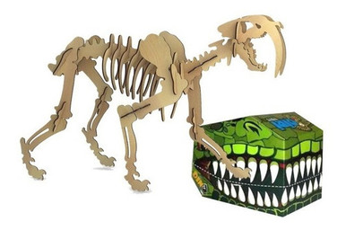 Qiri Toys Smilodon Sabertooth Dinosaur Skeleton Puzzle