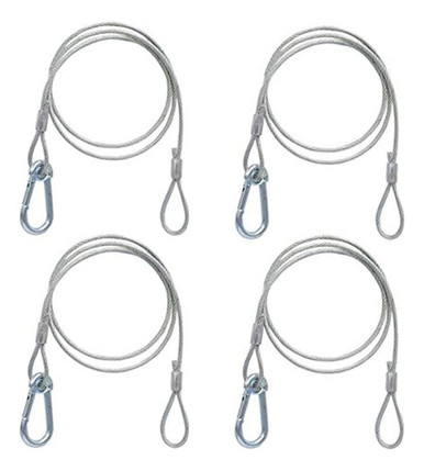 KASVER Stainless Steel Stage Lighting Safety Cables - 4 Pack