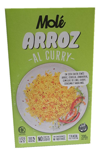 Molé Curry Rice 100% Plant-Based, Gluten-Free, No Sodium, Box 200g