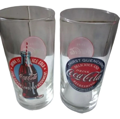 Coca Cola Glass Cups with Distinct Logos