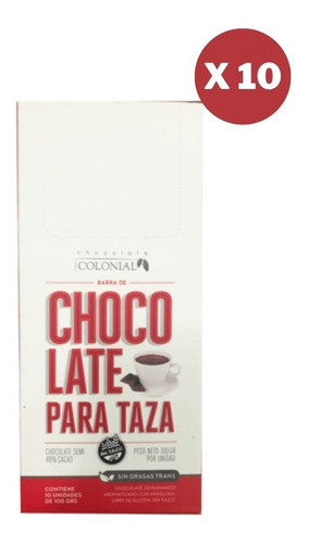 Colonial Chocolate for Cup 48% Cacao X 100g X 10 Units
