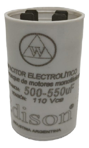 Edison Capacitor Arranque 500-550uf Para Motor Electrico Monofasico