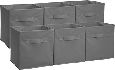 AmazonBasics Foldable Storage Cubes 6-Pack Gray