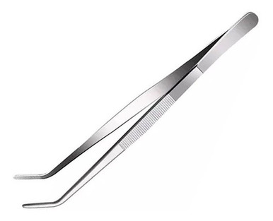 KT Precision Tongs 18 Cm Curved Stainless Steel Bar Tool