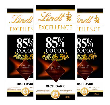 Lindt 85% Excellence 100g Swiss Origin Pack X3
