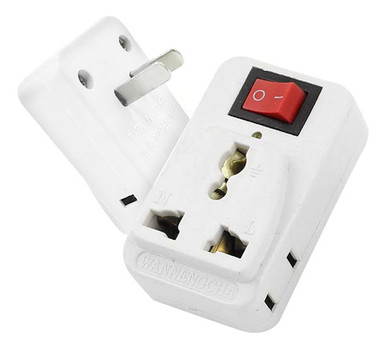 Beikos Adaptador Tomacorriente Ahorrador 10A/250V Boton De Corte