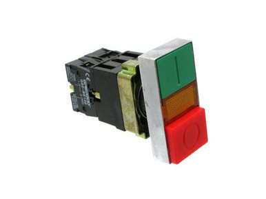 BAW Double Push Button Green Flush Na Red Protruding Nc Amber Pilot