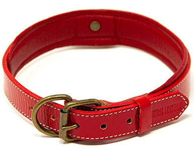 Logical Leather Luxury Genuine Padded Dog Collar