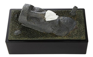 Lily's Home Tiki Tissue Box Cover, Stone Face Moai Tissue Box Holder